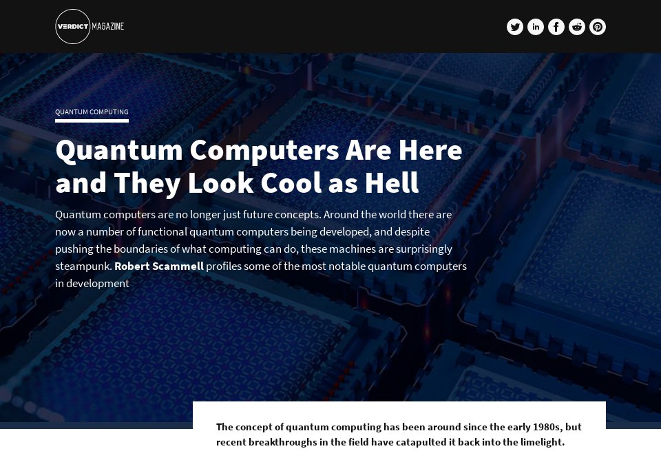 Quantum Computers Are Here and They Look Cool as Hell - Verdict ...