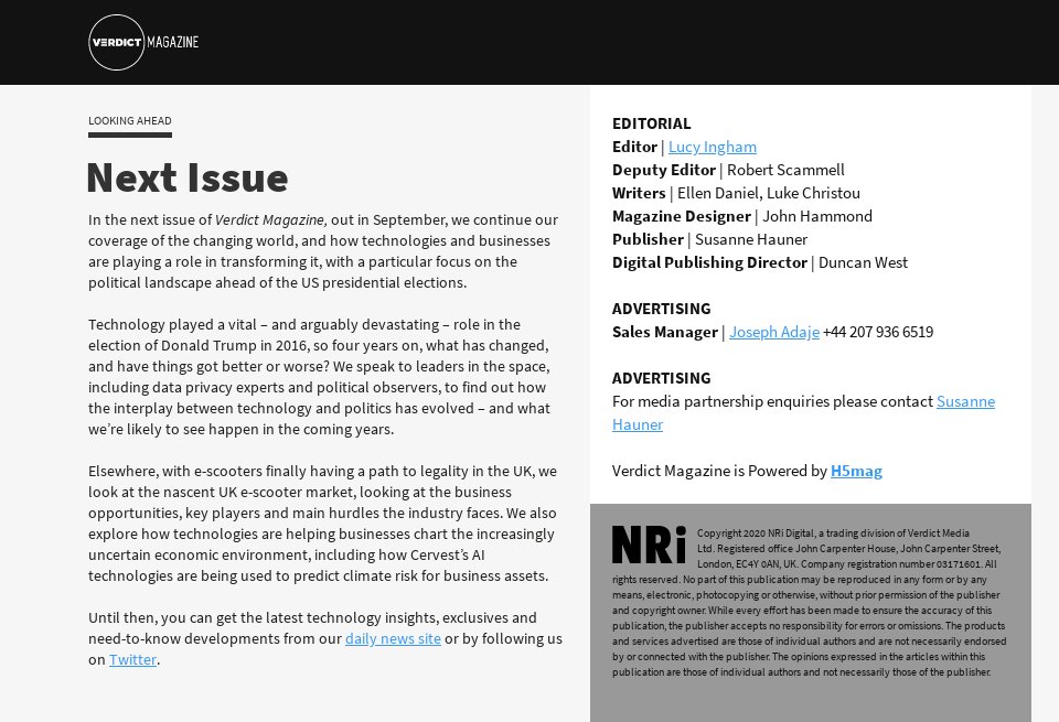 Next Issue - Verdict Magazine | Issue 4 | July 2020