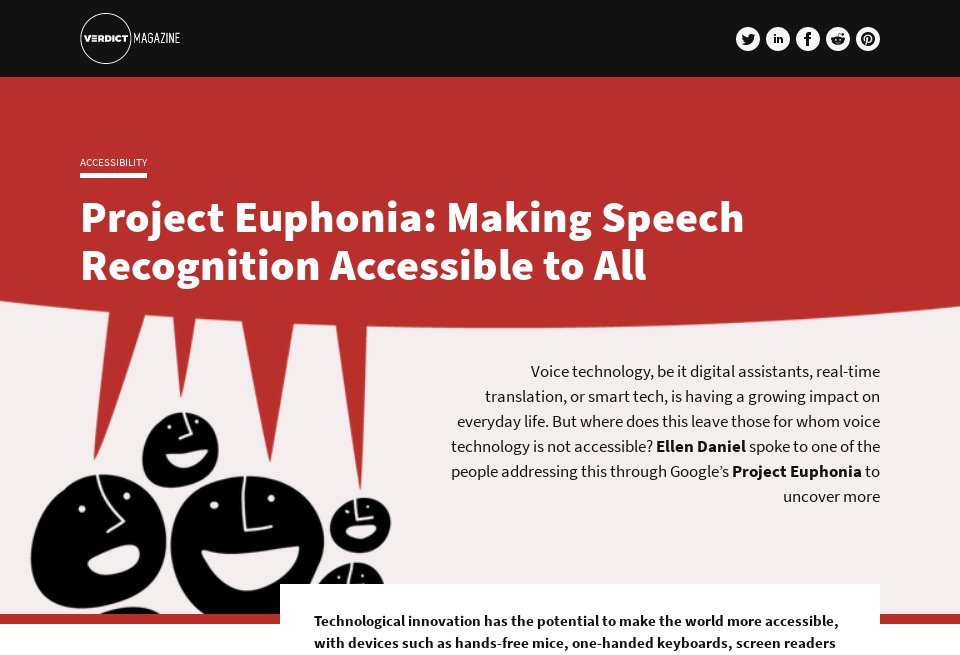 Project Euphonia: Making Speech Recognition Accessible to All - Verdict ...