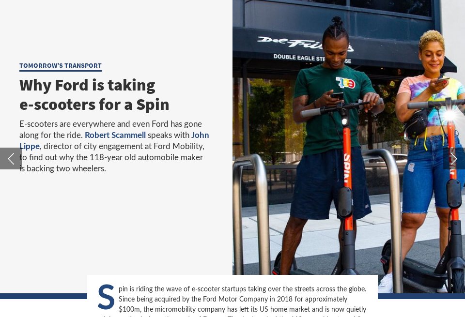 Why Ford is taking e-scooters for a Spin - Verdict Magazine | Issue 8 ...