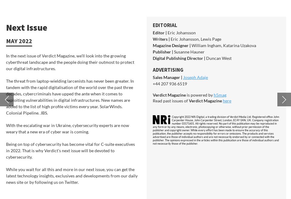 Next issue - Verdict Magazine | Issue 13 | March 2022