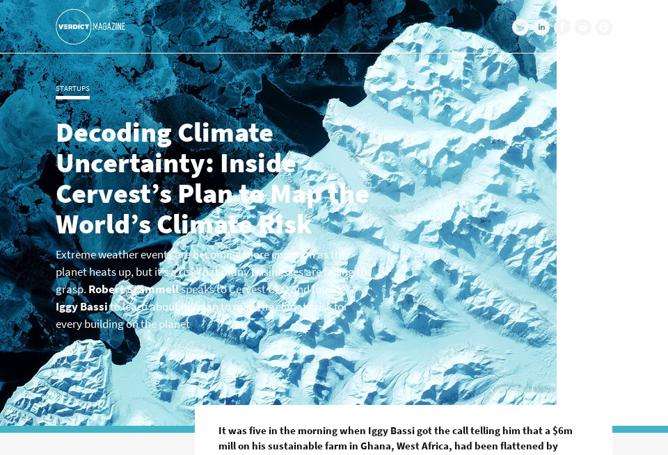 Decoding Climate Uncertainty: Inside Cervest’s Plan to Map the World’s Climate Risk - Verdict ...