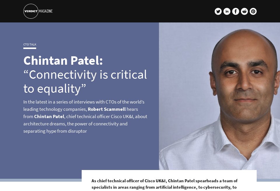 Chintan Patel: “Connectivity is critical to equality” - Verdict Magazine | Issue 5 | September 2020