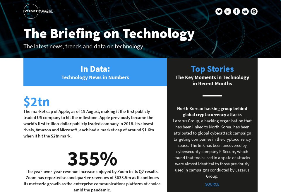 The Briefing on Technology - Verdict Magazine | Issue 5 | September 2020